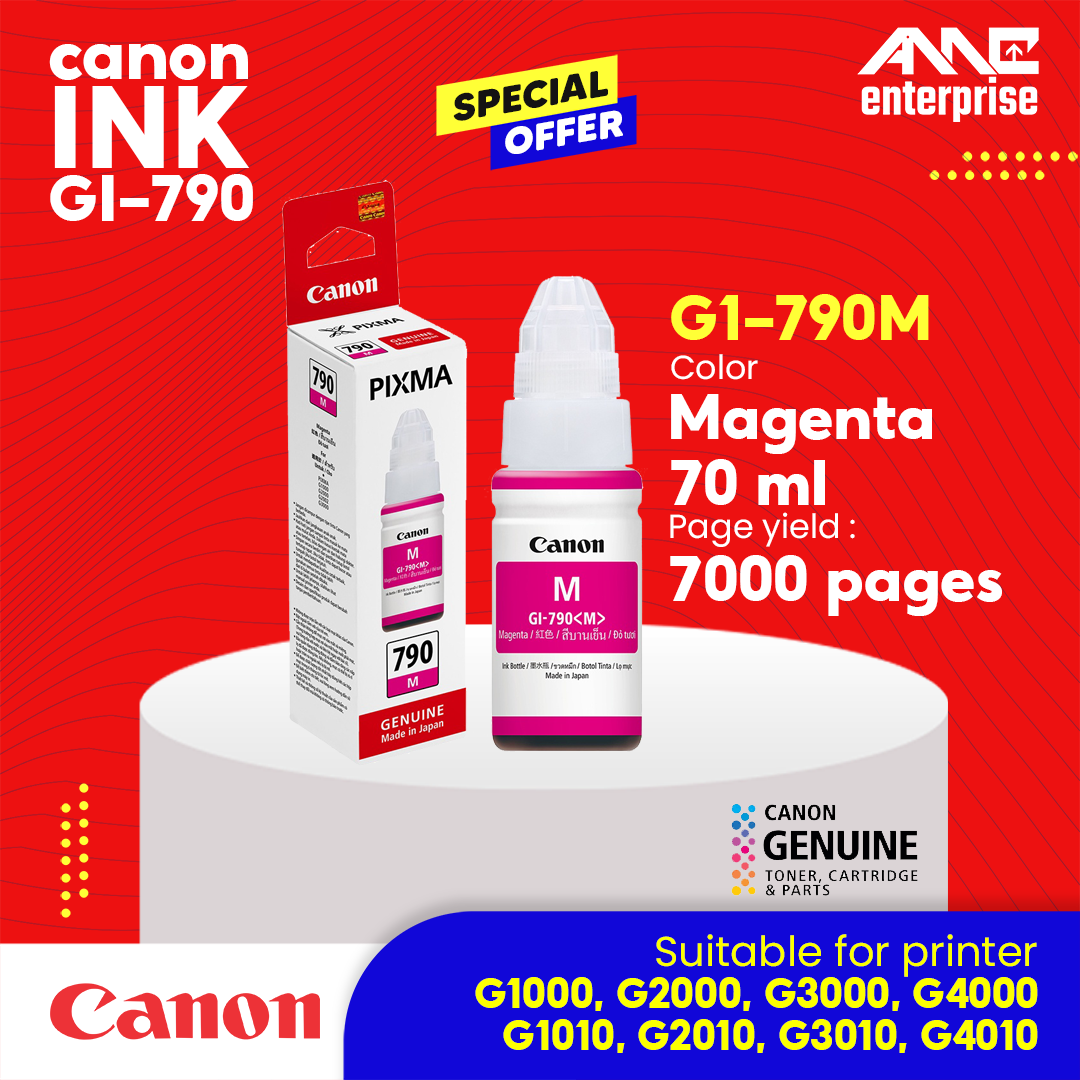 Genuine Original Ink Canon Pixma GI 790 [MAGENTA / CYAN / YELLOW] – AMC ...